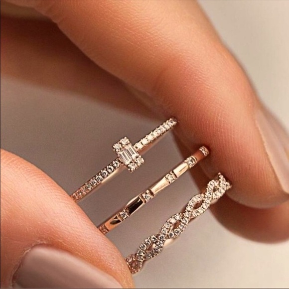 Farah Jewelry | Jewelry | Rose Gold Dainty Stacking Rings | Poshmark